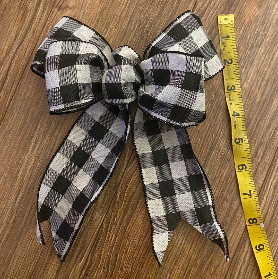 Buffalo Check Premade 2 5 X 9 Double Looped Buffalo Plaid Bow Pre Made