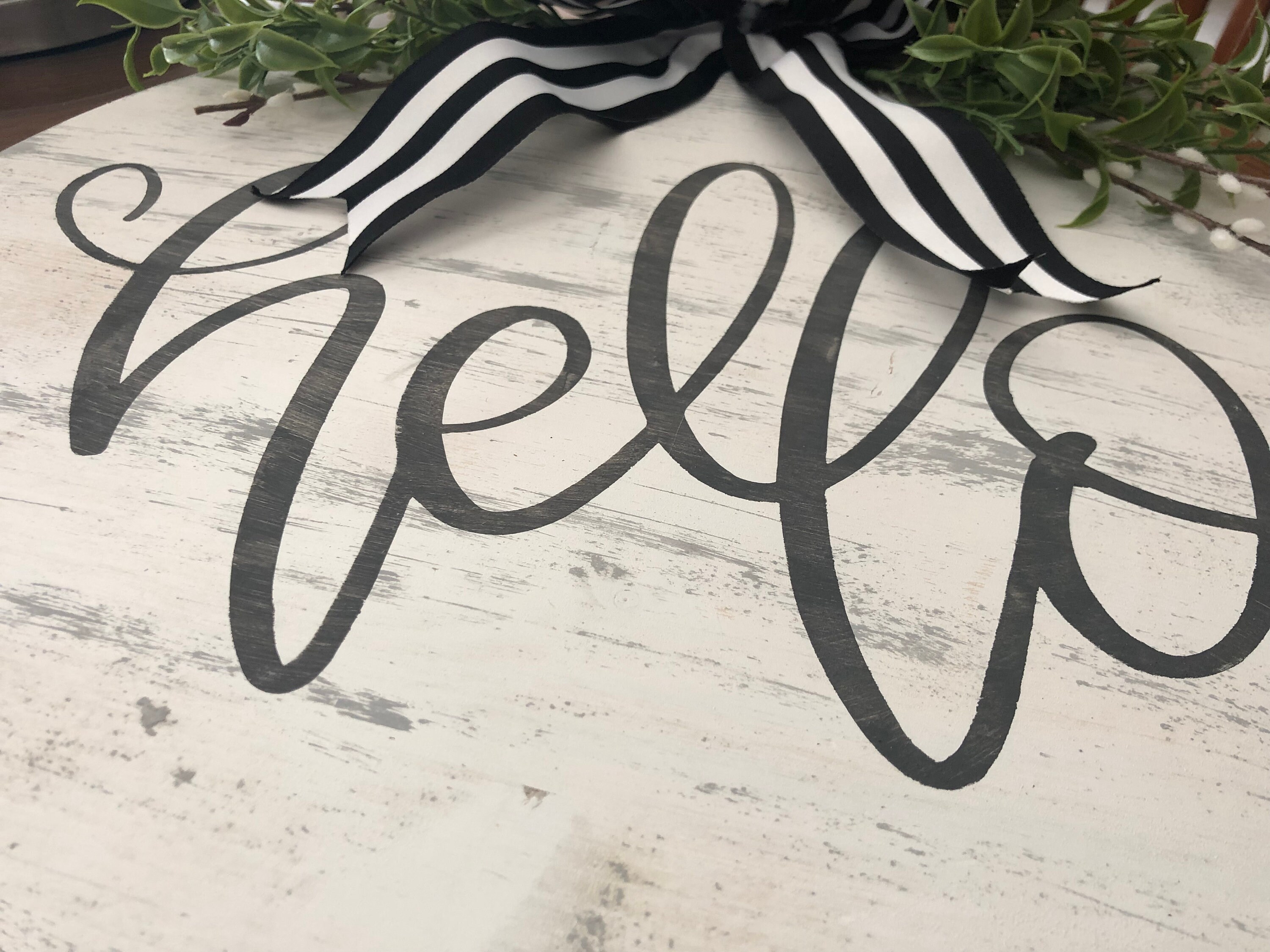 Hello Welcome Wooden Entryway Wall Sign Personalization | Etsy