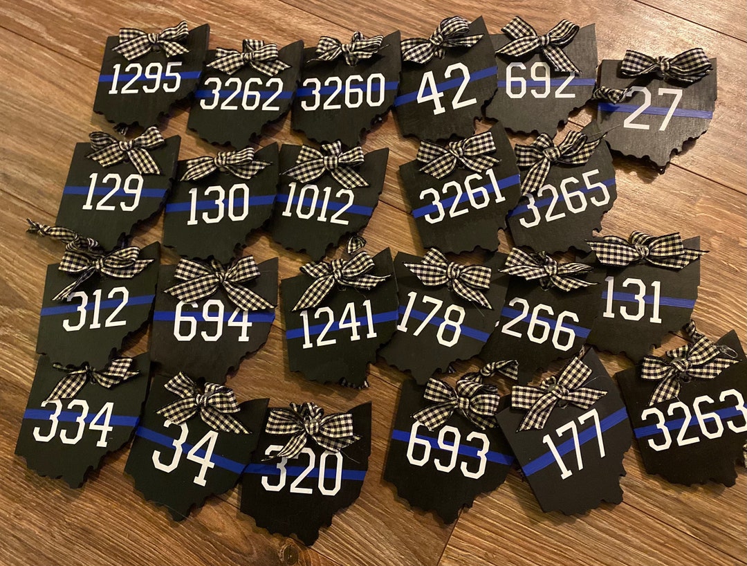 Thin Blue Line Ornament, Thin Gold Line, Thin Red Line Ornamanet, Ohio ...