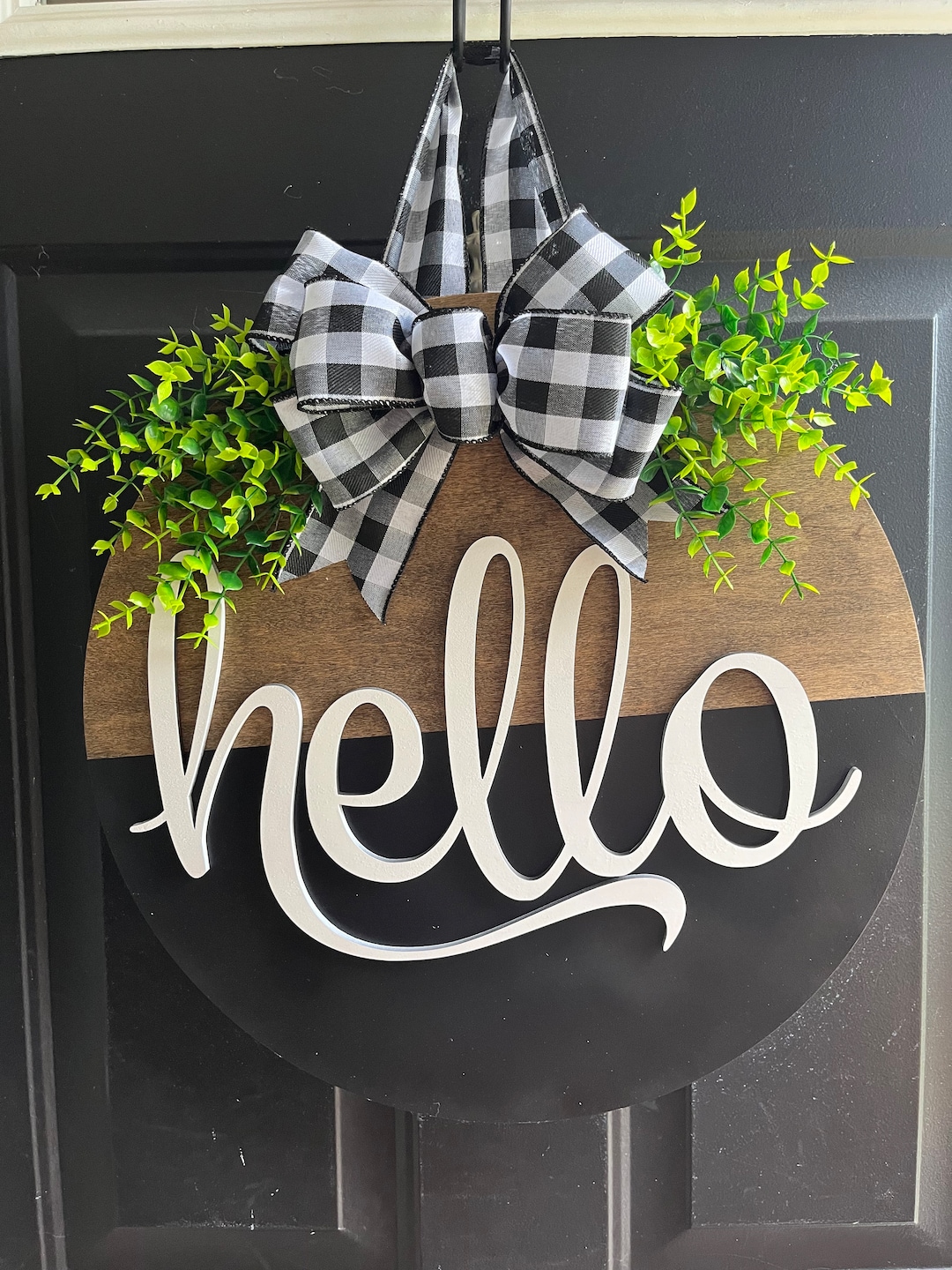 Hello Welcome Wood Style, Modern Hello Sign, Hello Striped Sign, Hello ...