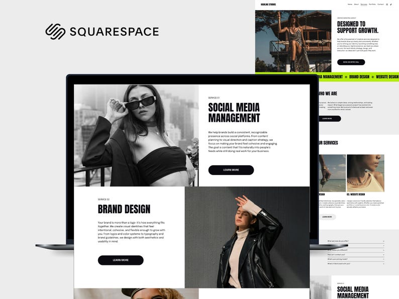 Squarespace 7.1 Website Template, Modern Bold Design for Agencies ...