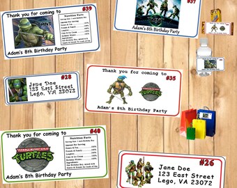 Ninja Turtle Labels - Etsy