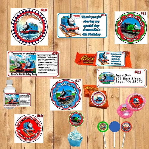 Printable Thomas the Train Birthday Water Bottle Labels | Etsy