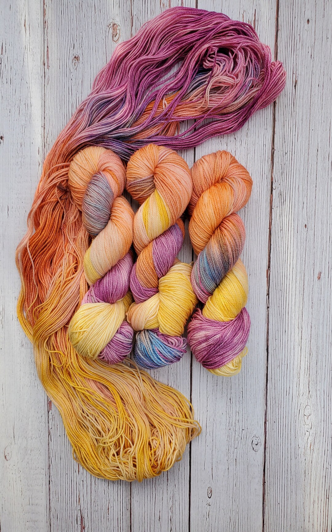 Hand Dyed Yarn Sunset State of Mind Superwash Merino Wool - Etsy
