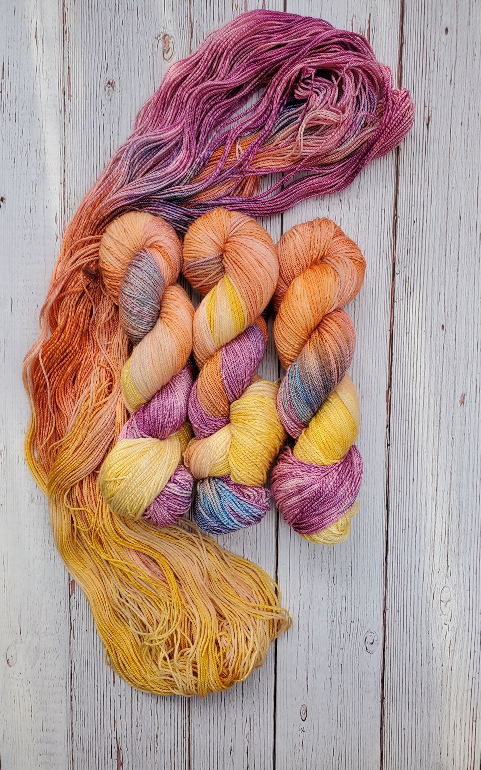 Hand Dyed Yarn Sunset State of Mind Superwash Merino Wool - Etsy