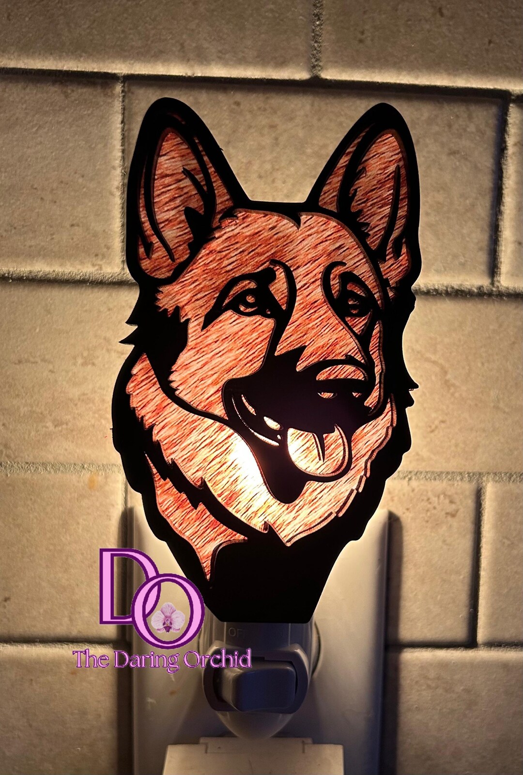 German Shepherd Night Light, Veneer Wood LED Dog Breed Decor - Etsy