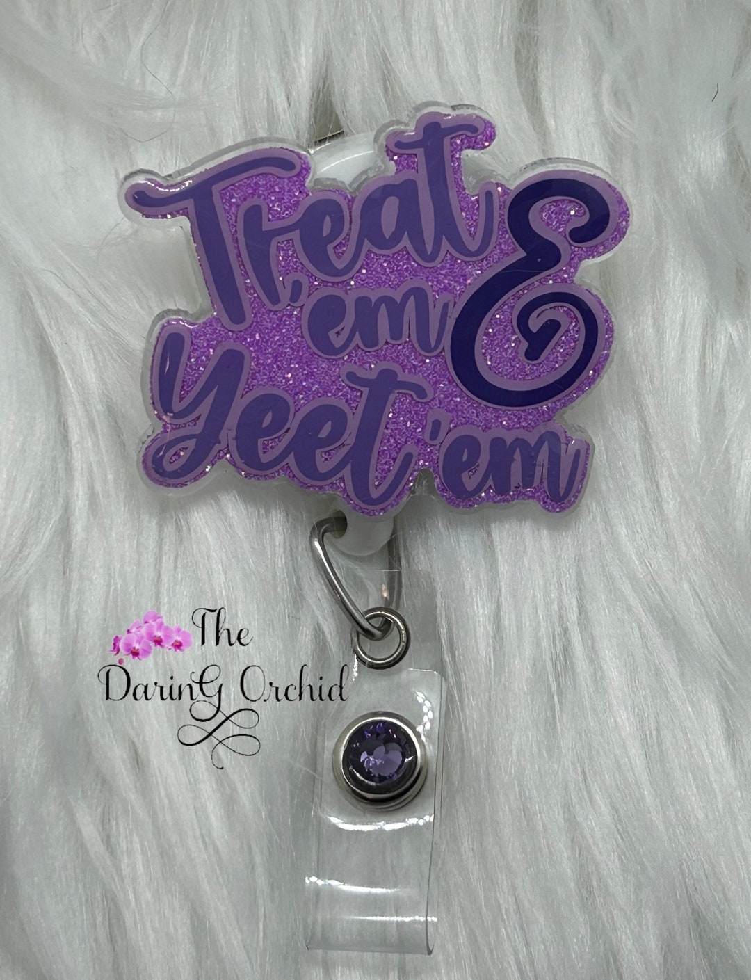 Treat em and Yeet em Badge Reel ID Holder Nurse CNA MA - Etsy