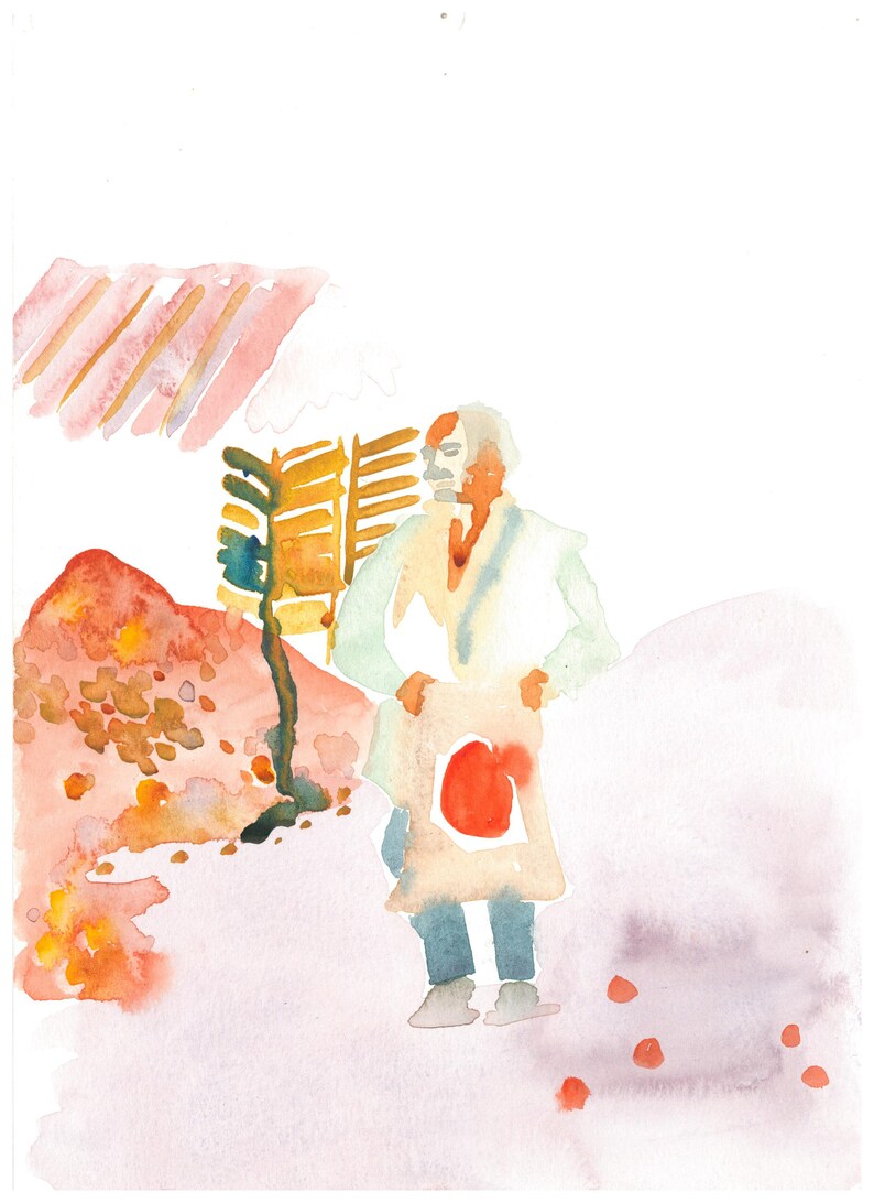 Apple Man Art Print - Etsy