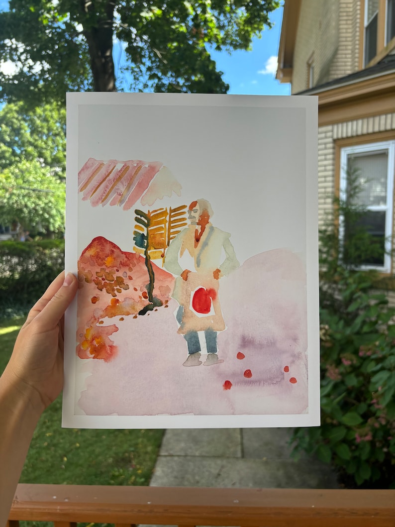 Apple Man Art Print - Etsy