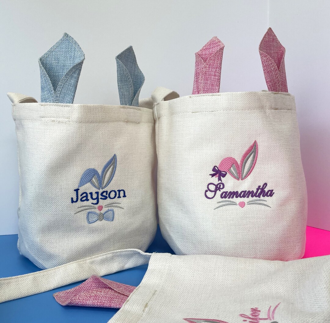 Custom Name Bag for Egg Hunt, Personalized Easter Bag for Kids ...
