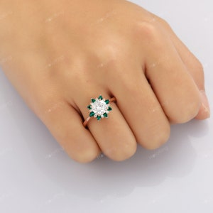Vintage IGI Certify Lab Grown Diamond Emerald Engagement Ring Unique ...