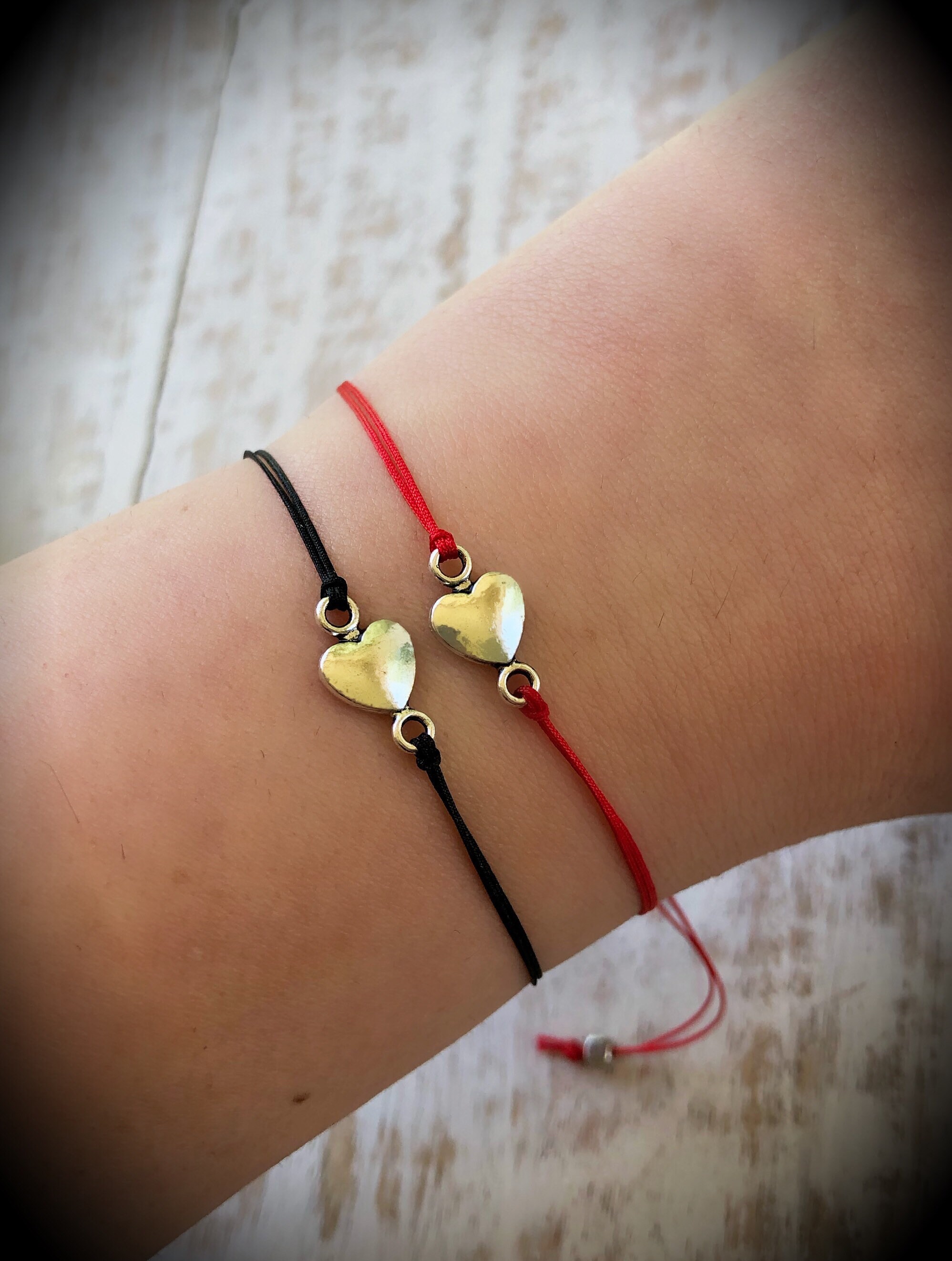 HEART FRIENDSHIP BRACELET Dainty Friendship Bracelet Couple | Etsy