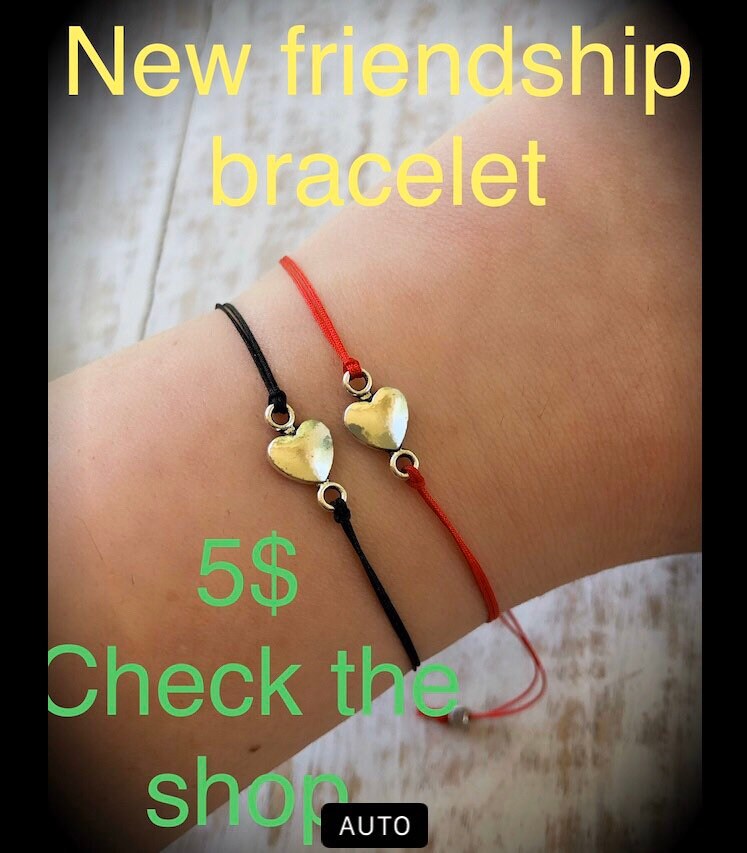 FRIENDSHIP HEART Braceletdainty Bracelet Matching Bracelet - Etsy