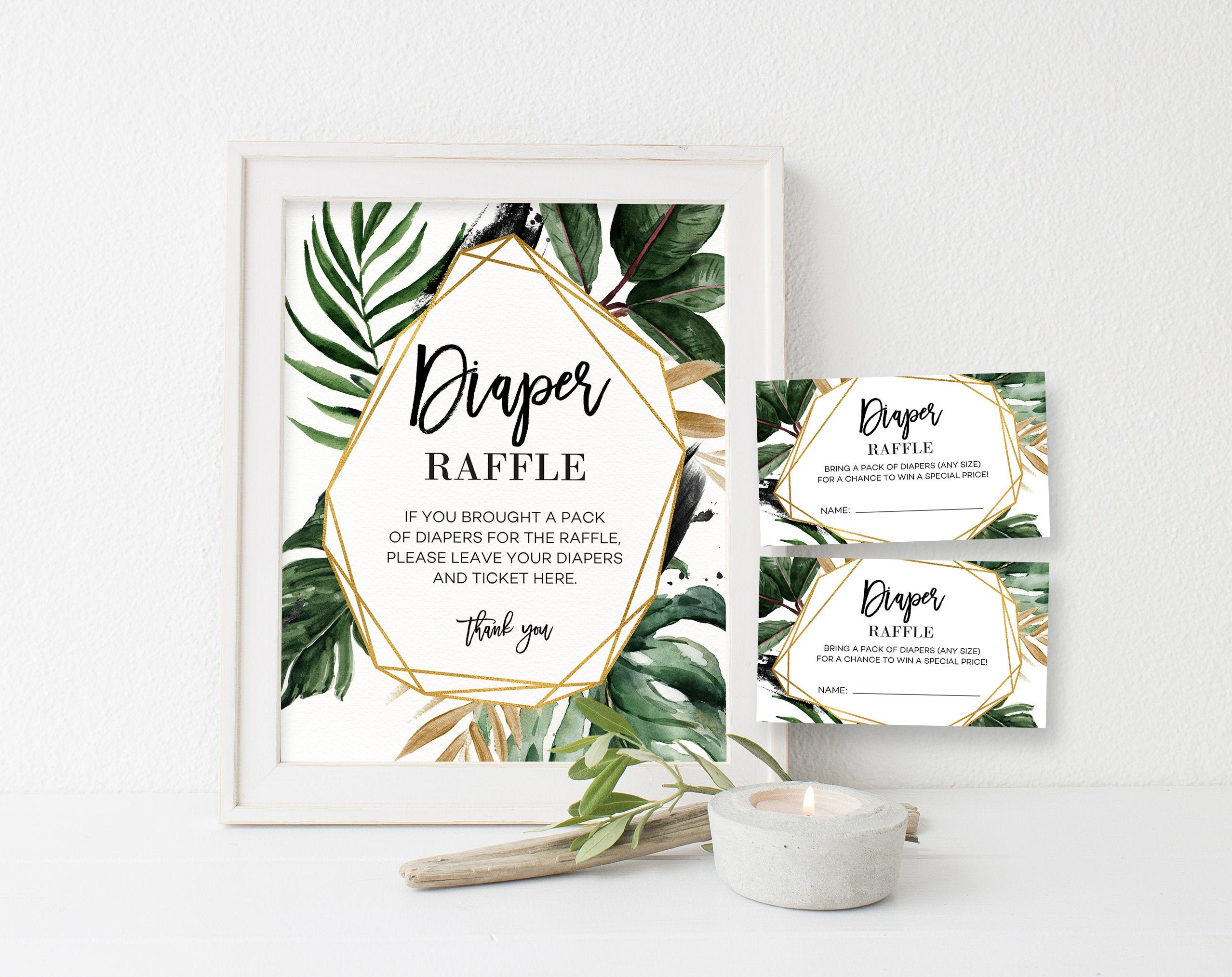 Tropical Diaper Raffle Sign Diaper Raffle Card Diaper Raffle - Etsy