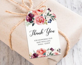 Printable Square Thank You Tags Thank You for Celebrating - Etsy