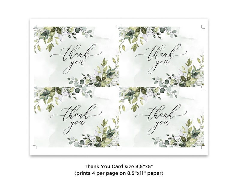 Tarjetas de agradecimiento imprimibles, boda, bebé, cumpleaños, novia, tarjeta de agradecimiento ...