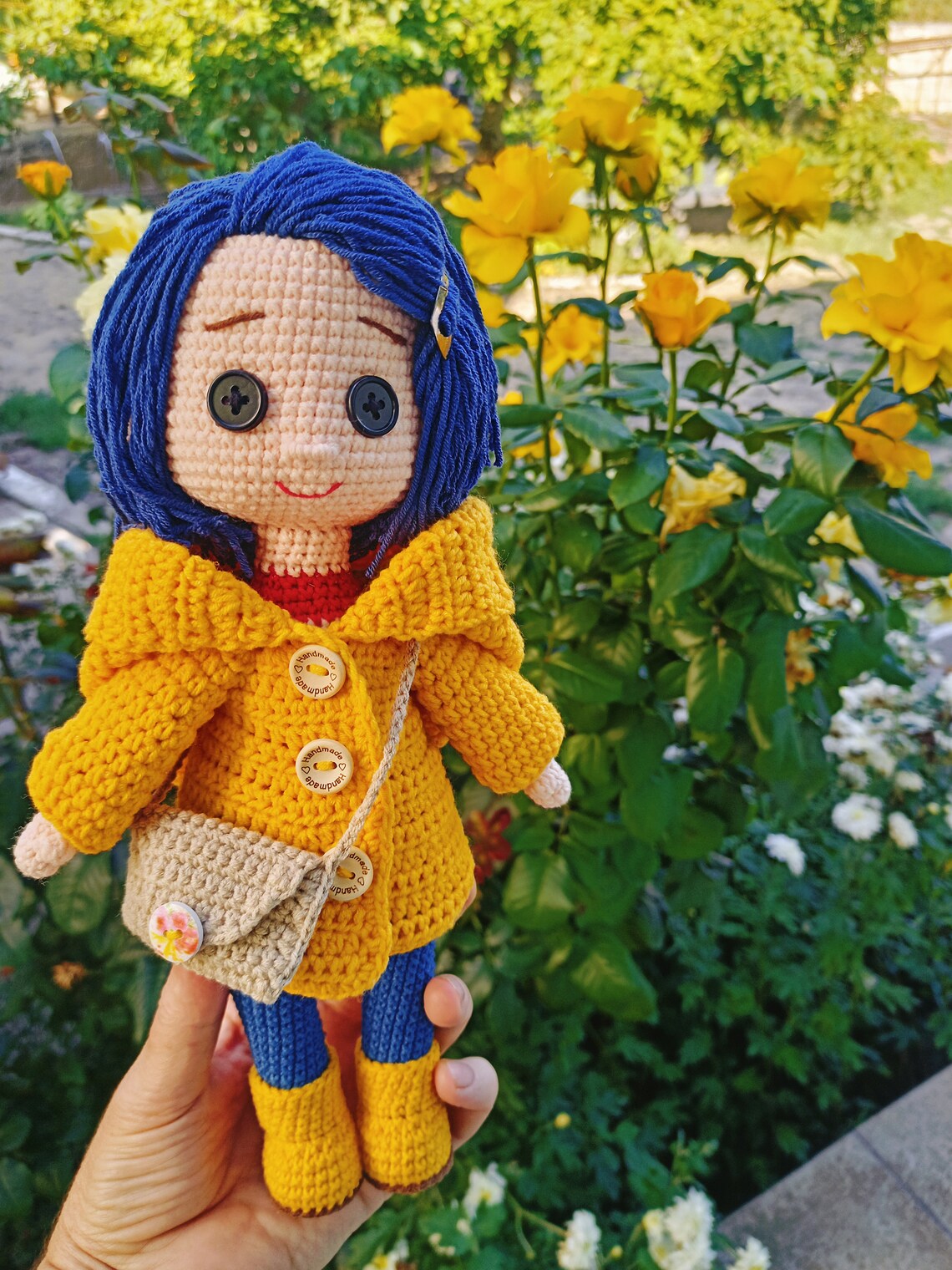 Knitted Soft Toy Сoraline Doll - Etsy