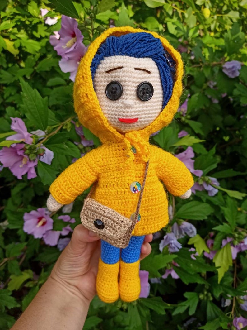 Knitted Soft Toy Сoraline Doll - Etsy