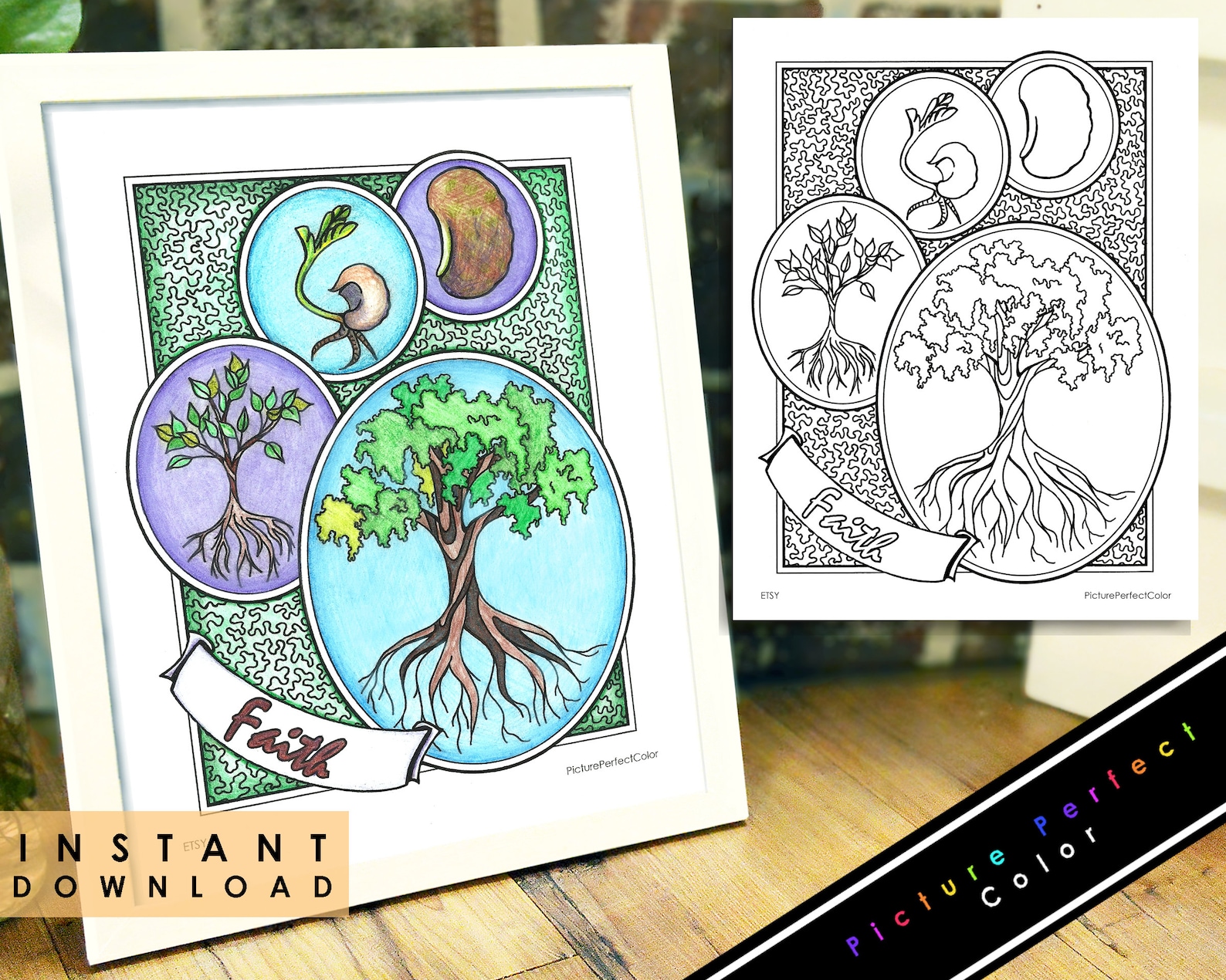 Faith Coloring Page Colouring Activity Seed Growing Tree Bible New ...