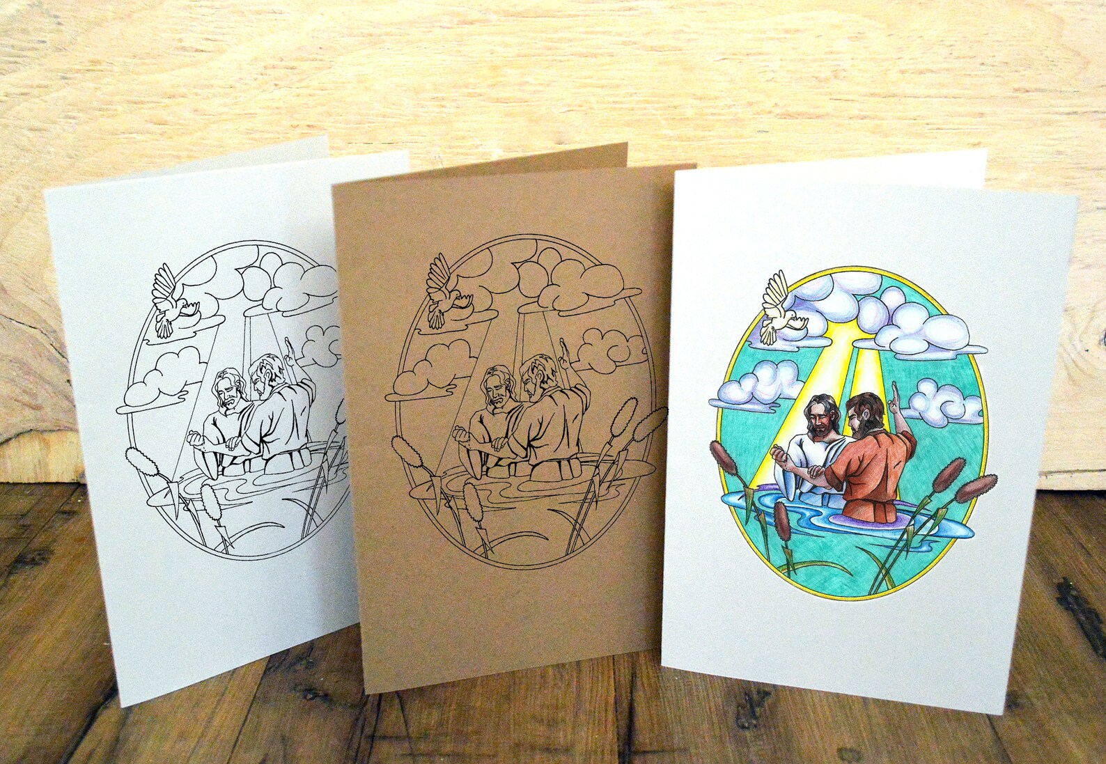 Printable DIY Baptism Card/ Jesus Christ and John the Baptist/ Bible ...