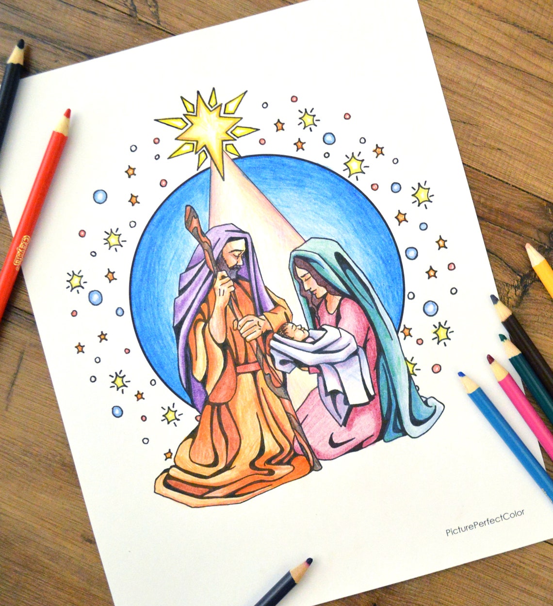 Christmas Coloring Page Colouring Page Nativity Birth of Jesus Christ ...