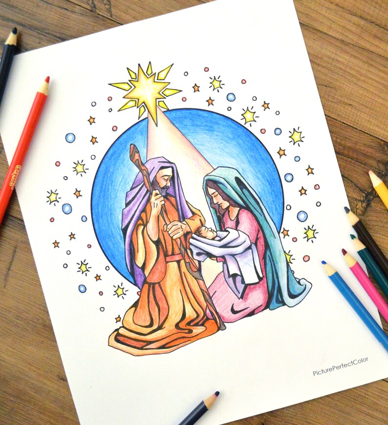 Christmas Coloring Page Colouring Page Nativity Birth of Jesus Christ ...