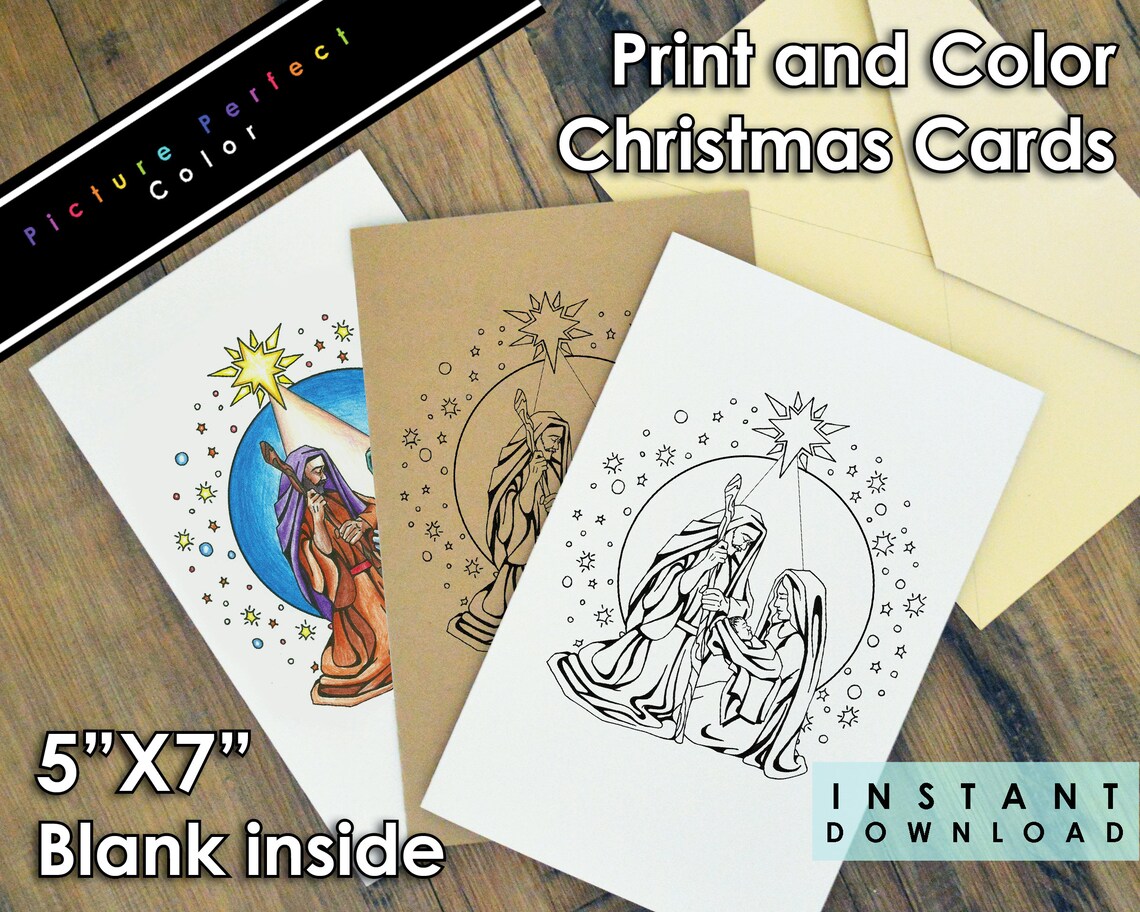 Printable DIY Christmas Card/ Birth of Jesus Christ/ Nativity/ Bible ...