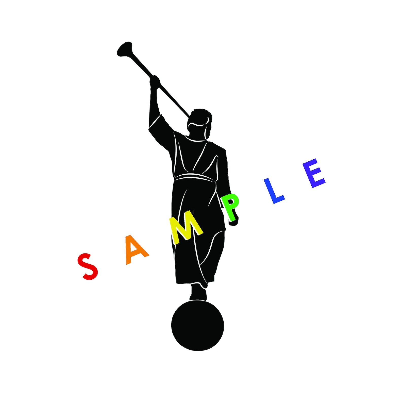 Angel Moroni LDS Temple Statue Silhouette Black and White SVG PNG ...