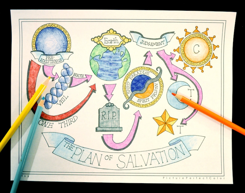 Plan of Salvation/happiness LDS Coloring Page for Adults and | Etsy Plan of Salvation/happiness LDS Coloring Page for Adults and | Etsy