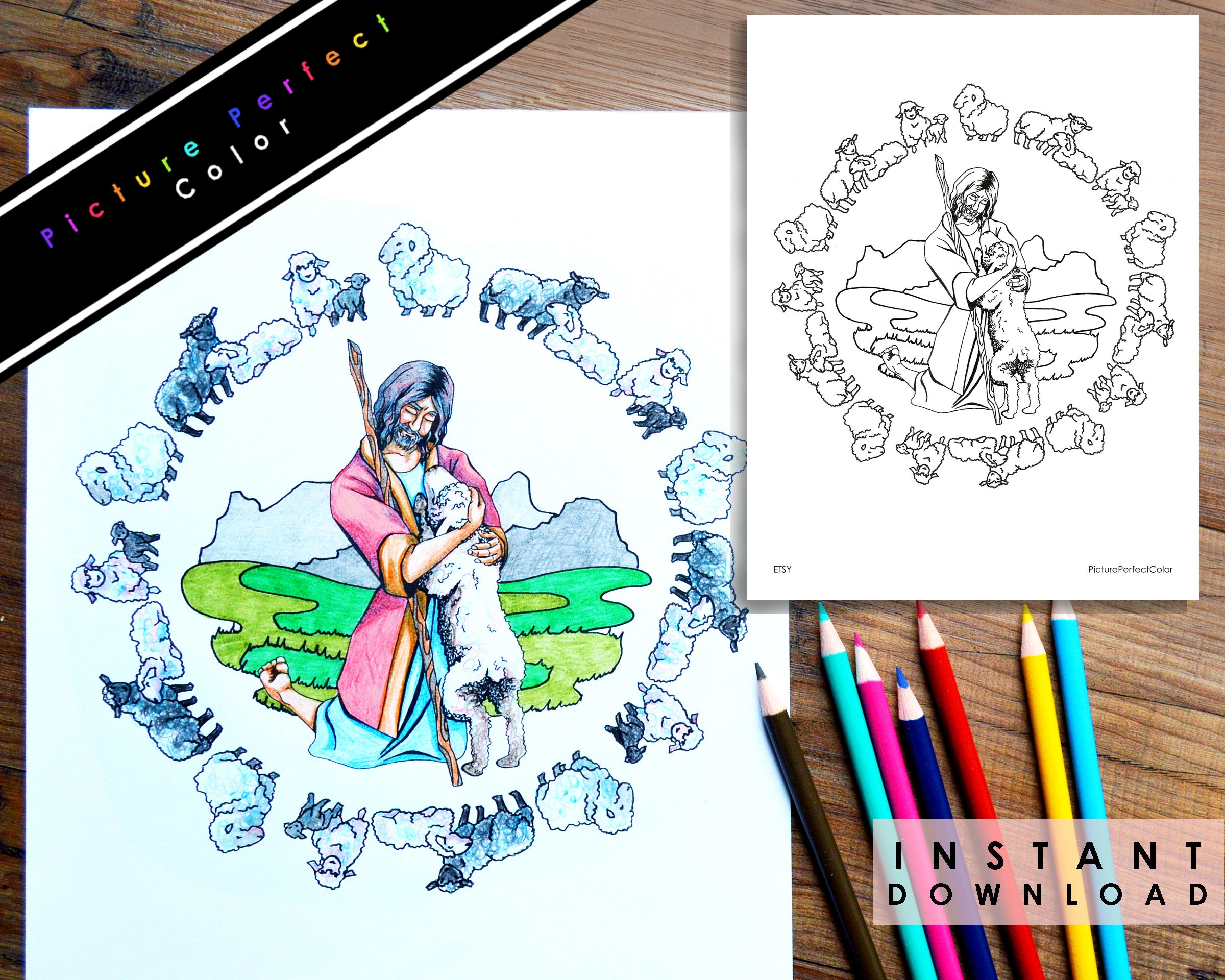 Jesus Christ With Sheep Lamb Good Shepherd New Testament Bible Gospel ...