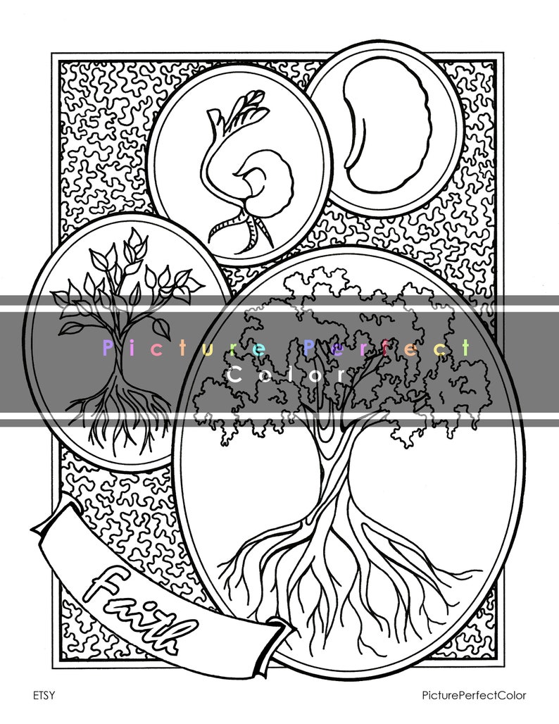 Faith Coloring Page Colouring Activity Seed Growing Tree Bible New ...