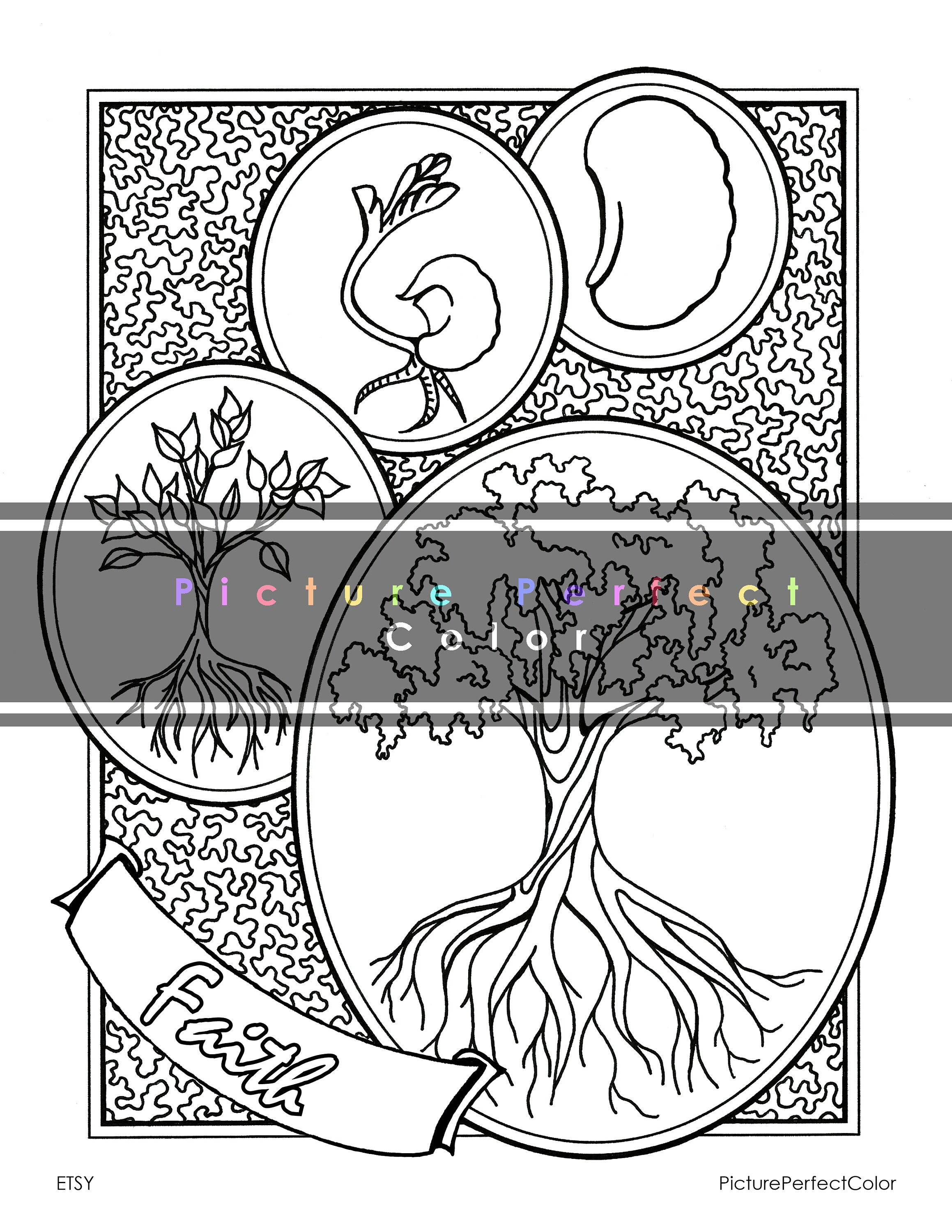 Faith Coloring Page Colouring Activity Seed Growing Tree Bible New ...