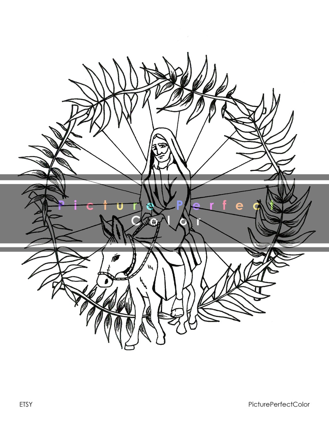 Jesus Christ Riding a Donkey Palm Sunday Easter Hosanna New Testament ...