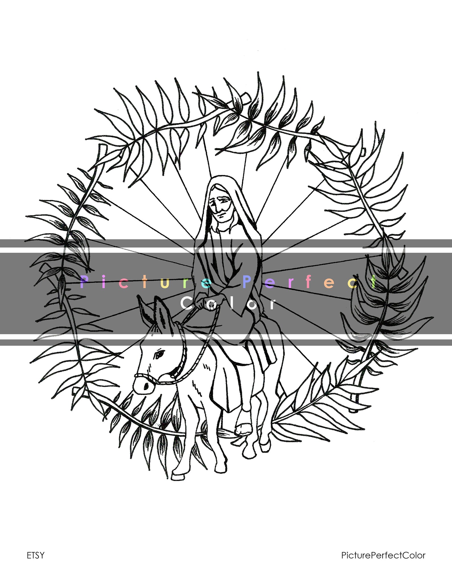 Jesus Christ Riding a Donkey Palm Sunday Easter Hosanna New Testament ...