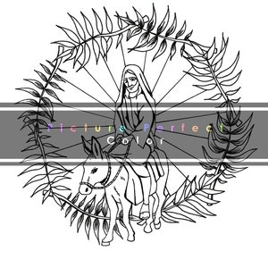 Jesus Christ Riding a Donkey Palm Sunday Easter Hosanna New Testament ...