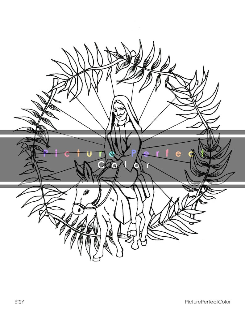 Jesus Christ Riding a Donkey Palm Sunday Easter Hosanna New Testament ...