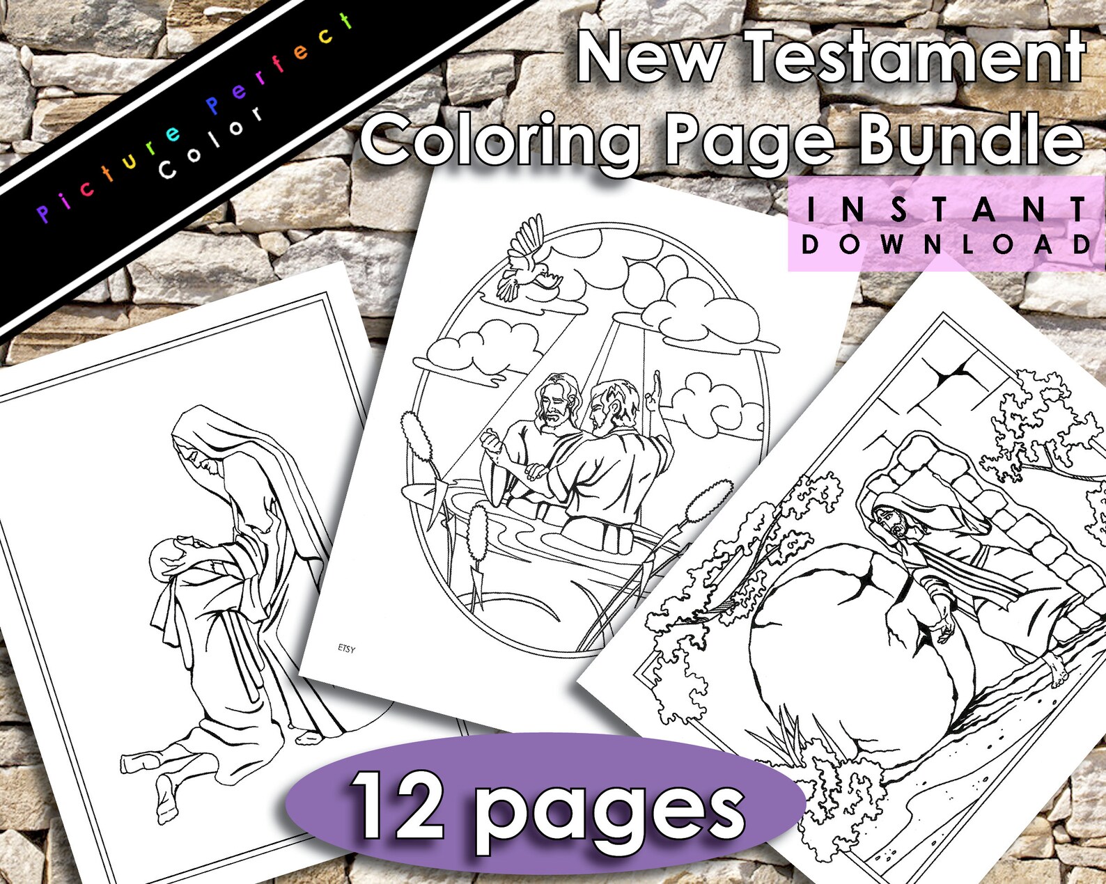 New Testament Coloring Pages Colouring Activity Bundle Jesus Christ ...