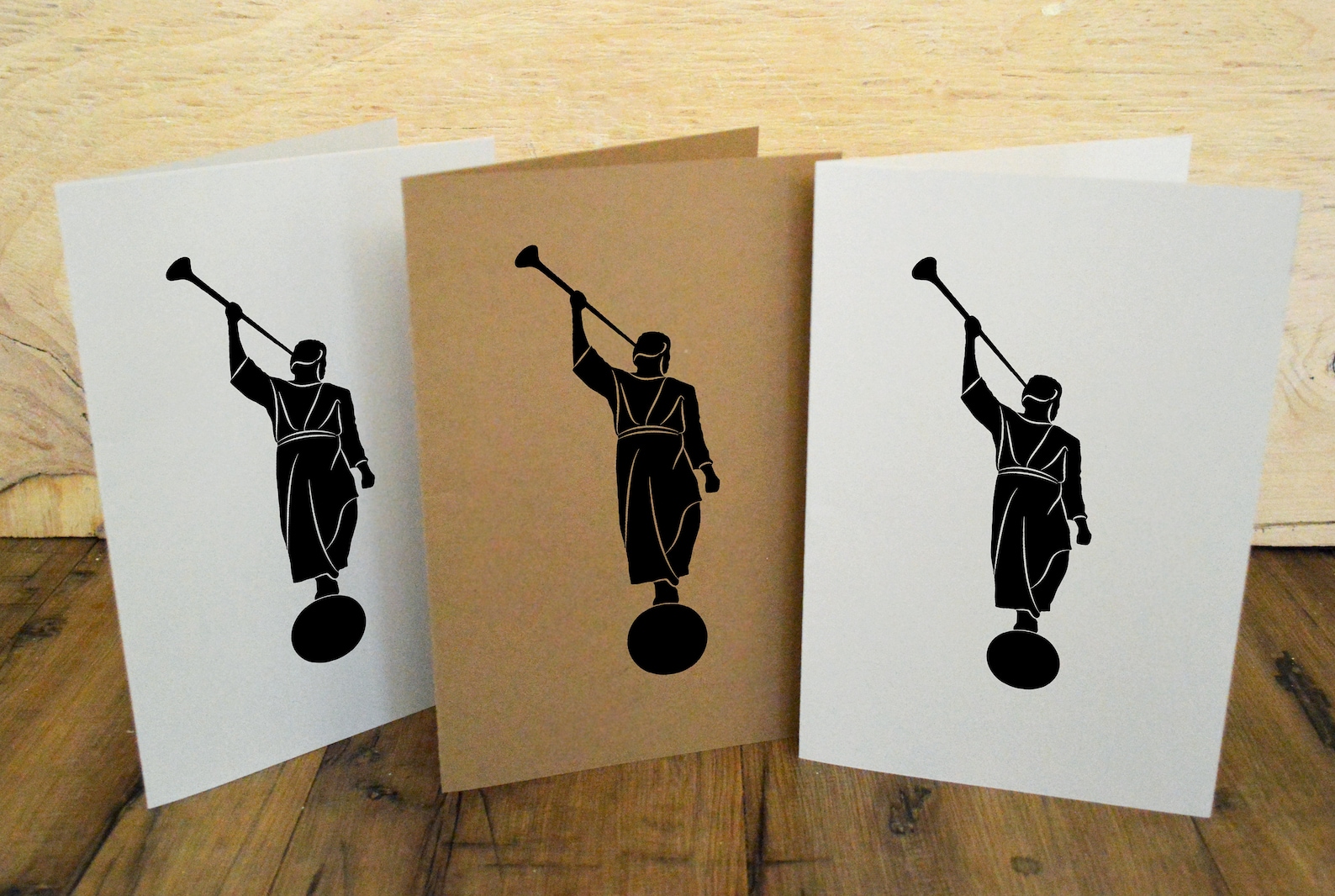 Printable DIY LDS Missionary Card/ Statue of Angel Moroni Silhouette ...