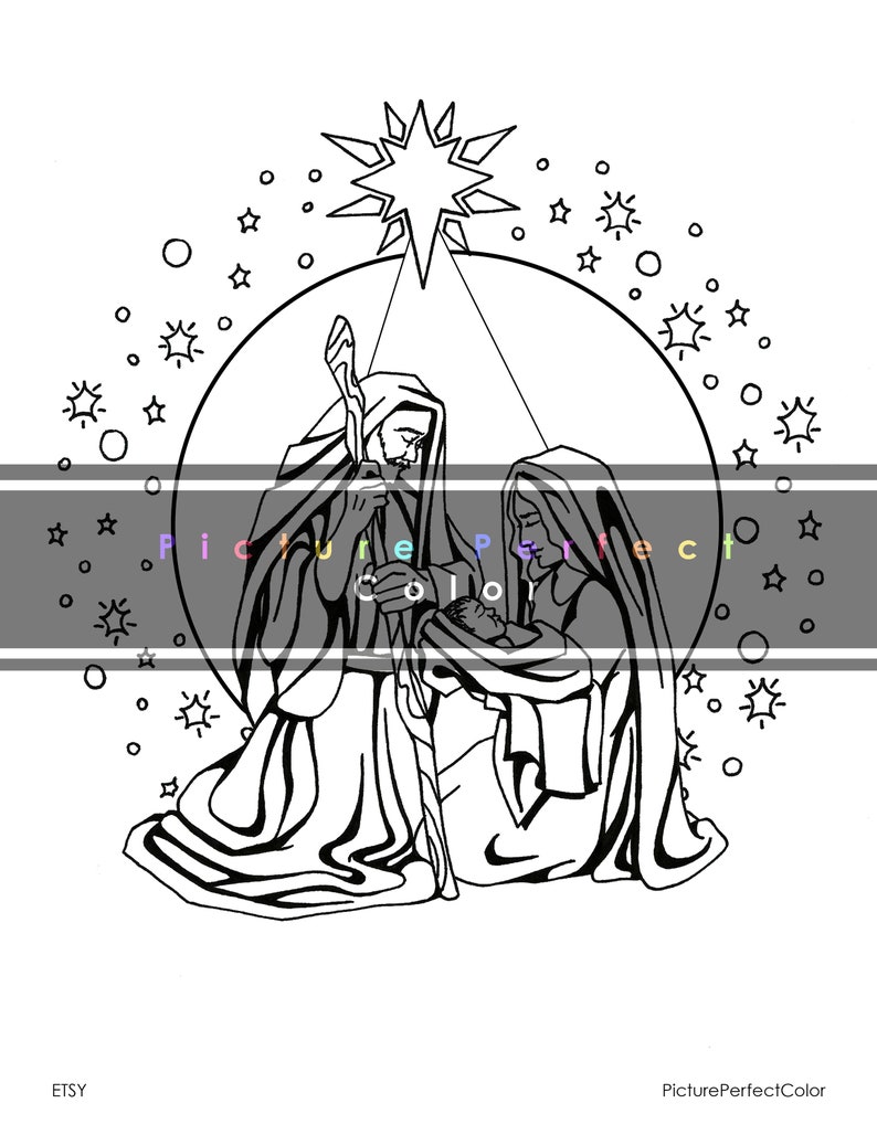 Christmas Coloring Page Colouring Page Nativity Birth of Jesus Christ ...