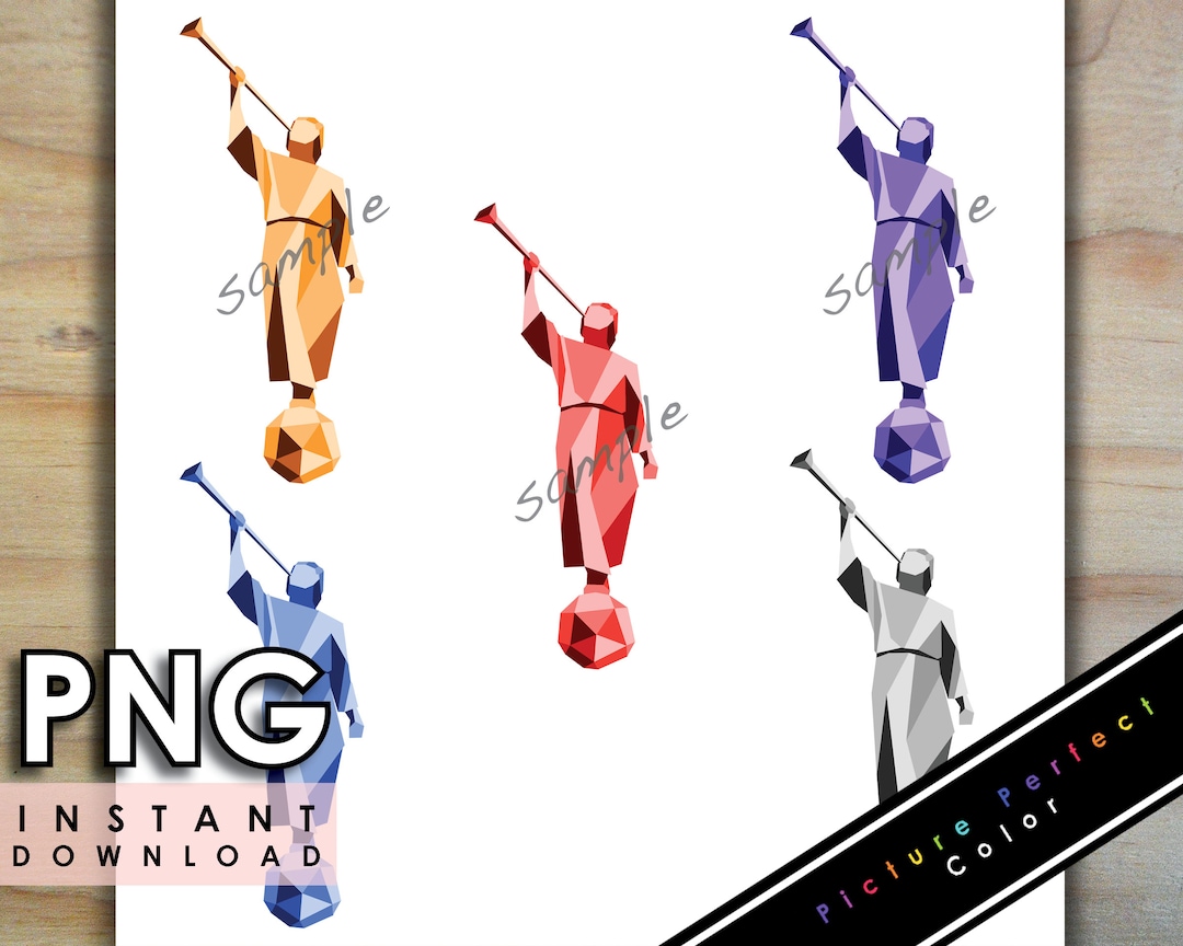 Angel Moroni Temple Statue PNG Digital Stickers Clip Art Book of Mormon ...