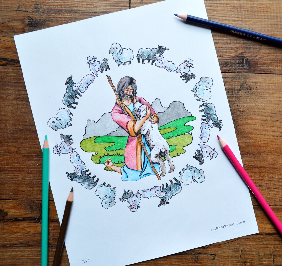 Jesus Christ With Sheep Lamb Good Shepherd New Testament Bible Gospel ...