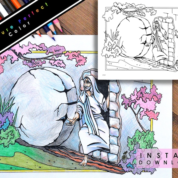 Jesus Death Coloring Page - Etsy