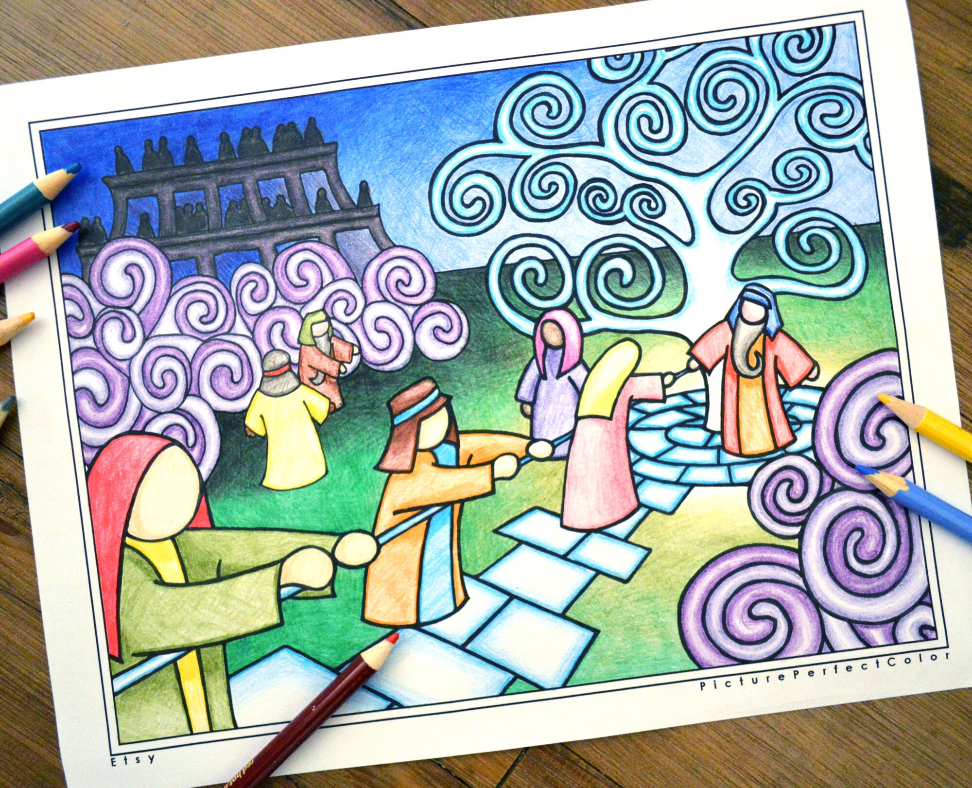 Coloring Page Colouring Activity Lehi's Dream of the Tree of Life Lehis ...