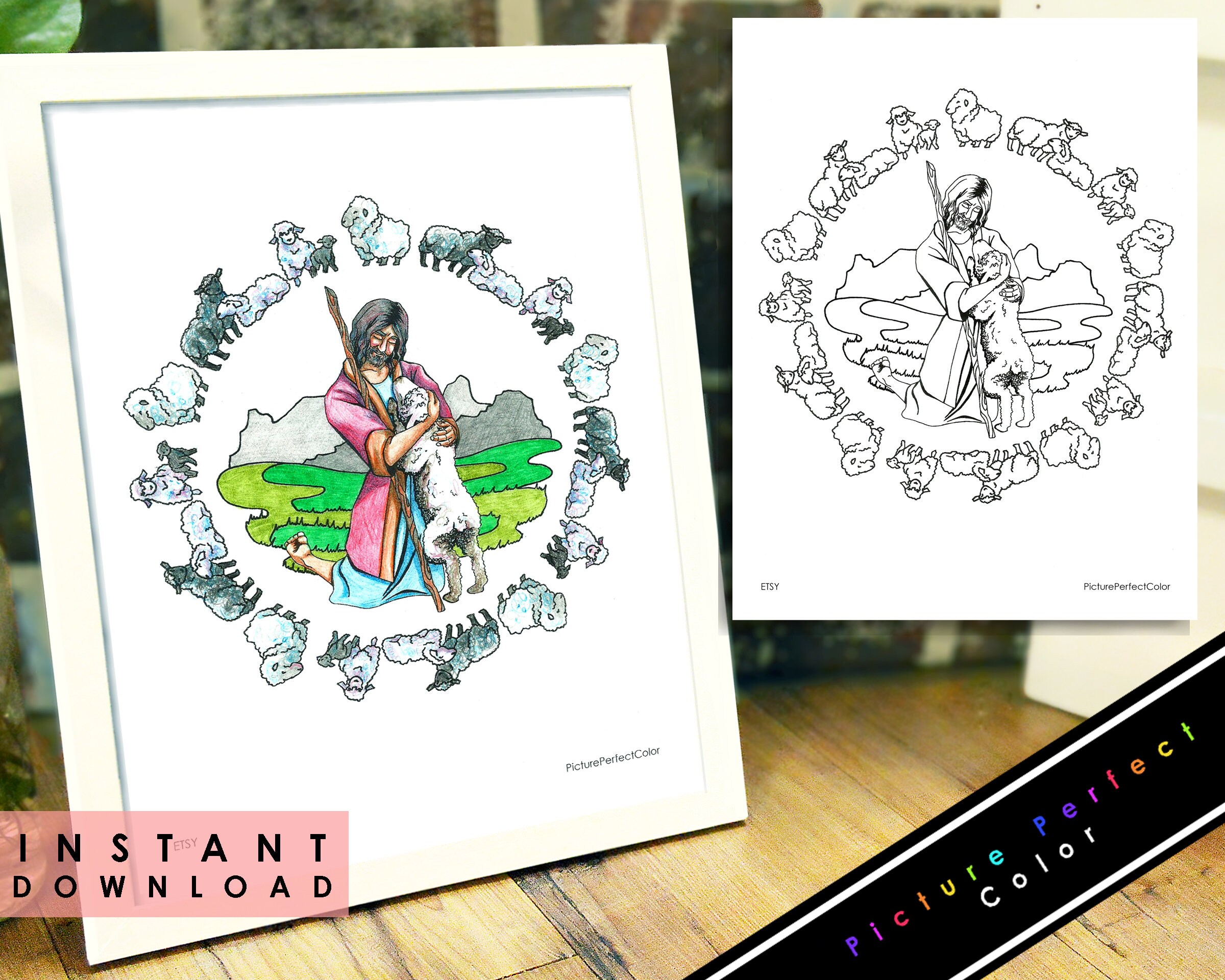 Jesus Christ With Sheep Lamb Good Shepherd New Testament Bible Gospel ...