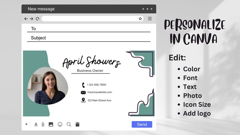 Email Signature Cute Graphic Professional Sign off Template - Etsy
