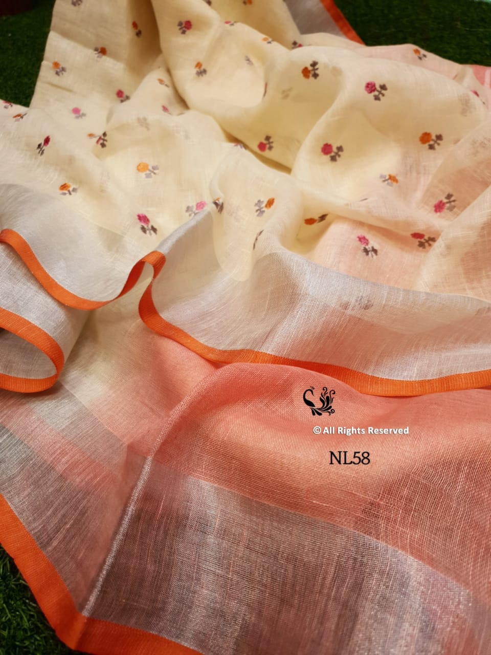 Free Shipping Pure Linen Saree Organic Linen by Linen Sarees - Etsy