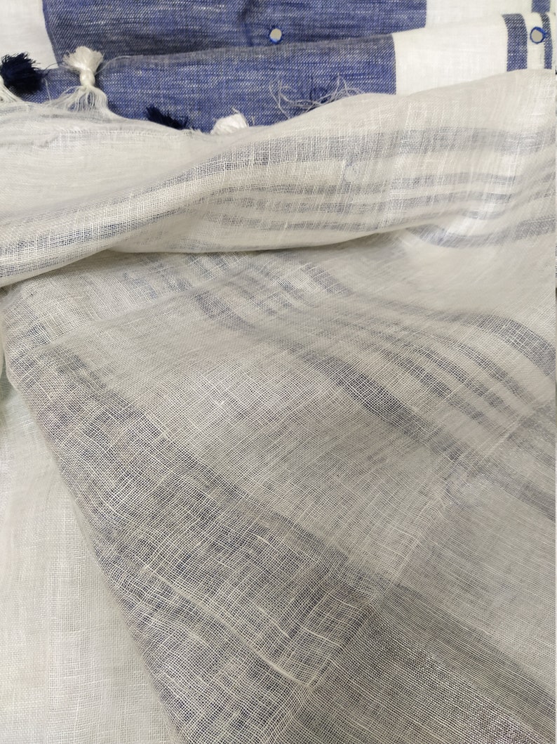 Free Shipping Linen Saree Pure Linen Sari Organic Linen by | Etsy