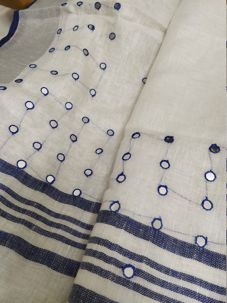 Free Shipping Linen Saree Pure Linen Sari Organic Linen by | Etsy