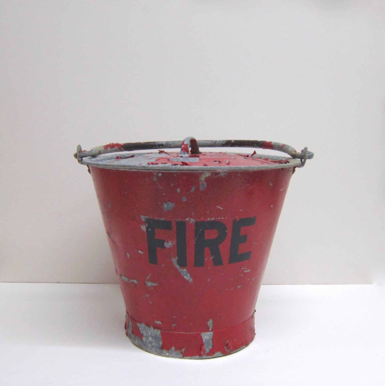 Vintage Fire Bucket With Lid - Etsy