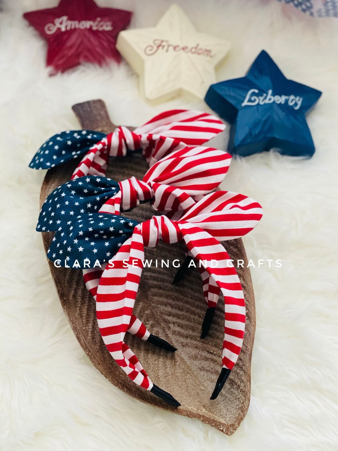 American Flag Top Knotted Headband/ Patriotic Hair Accessories - Etsy